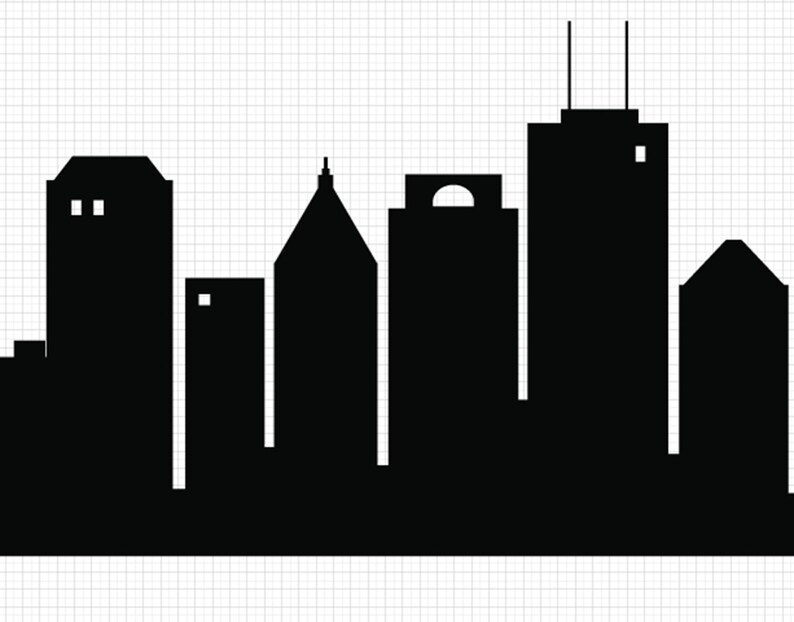 Clipart City Skyline Superhero Buildings Block Clipart - Etsy