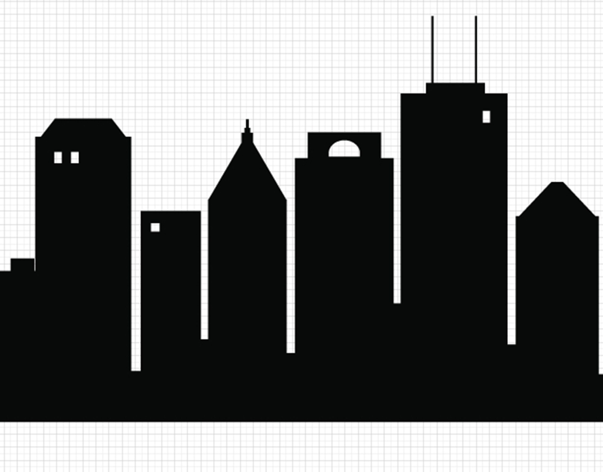 Clipart City Skyline Superhero Buildings Block Clipart - Etsy