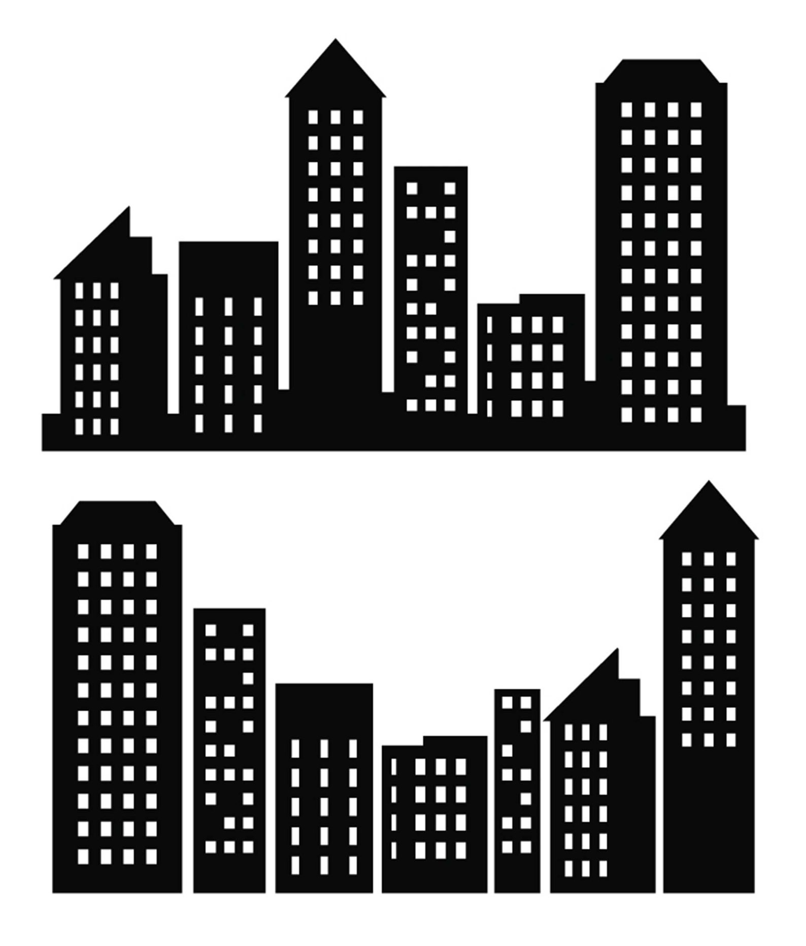 Skyline City Clipart Superhero Buildings Block Clipart and - Etsy