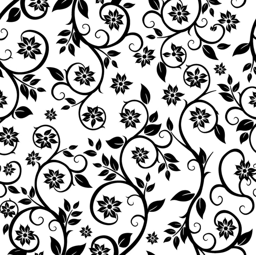 Seamless Floral Pattern Silhouette Of A Floral Clipart Silhouette