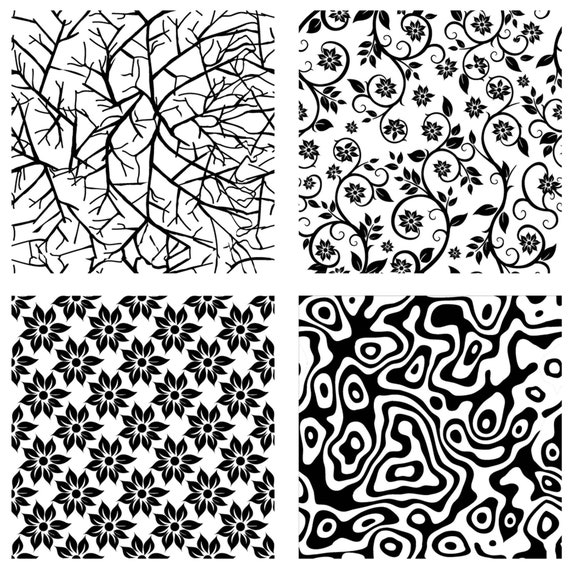 Seamless Floral Pattern Silhouette of a Floral Clipart - Etsy