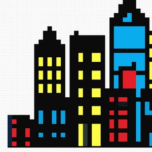 Clipart of a City Skyline, Superhero Buildings, and Buildings PNG SVG ...