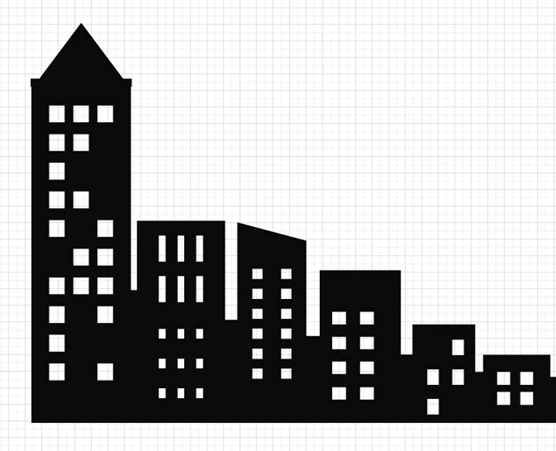 Clipart City Skyline Superhero Buildings Block Clipart - Etsy