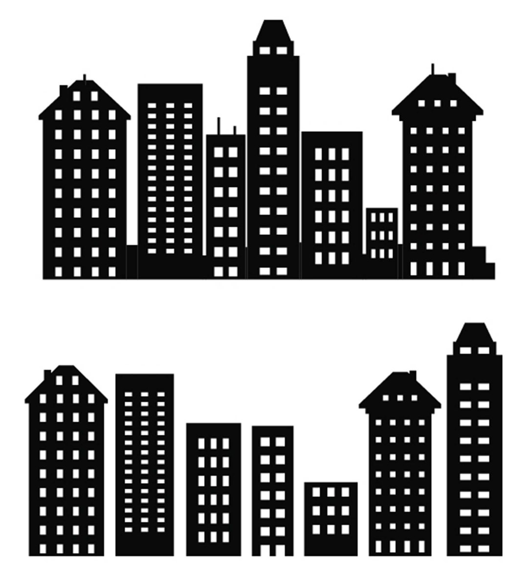 Skyline City Clipart Superhero Buildings Block Clipart and Buildings ...