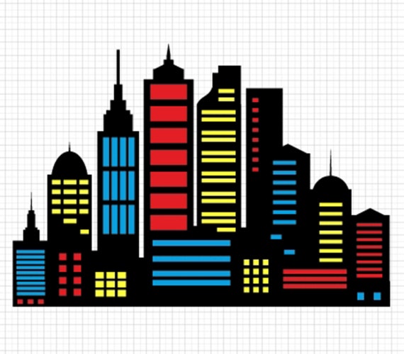 Superhero City Skyline