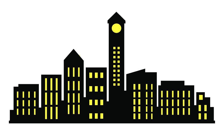 City Skyline Clipart: Superhero Buildings SVG, PNG, PDF - Etsy