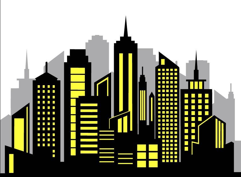 Superhero Cityscape SVG PNG: Skyline Building Clipart (digital Download ...