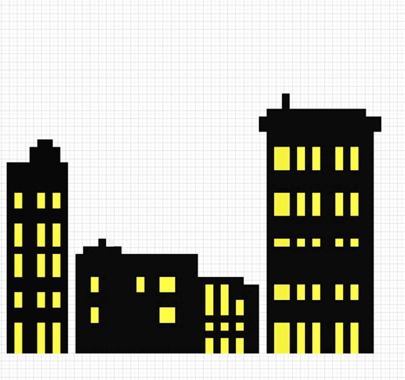 Skyline City Clipart Superhero Buildings Block Clipart and - Etsy Canada