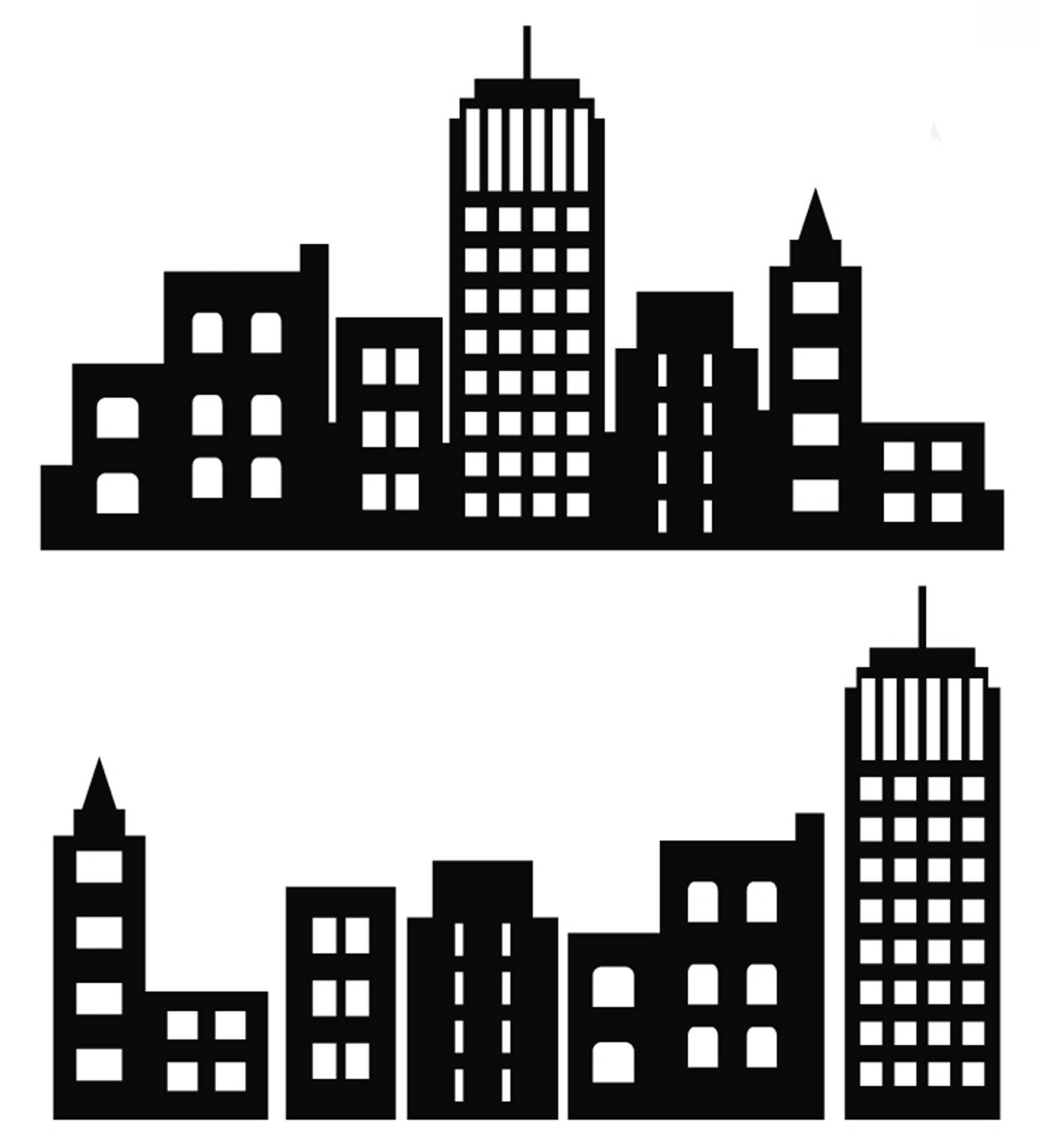 Superhero Buildings Block Clipart and Landscape Set Silhouette - Etsy ...