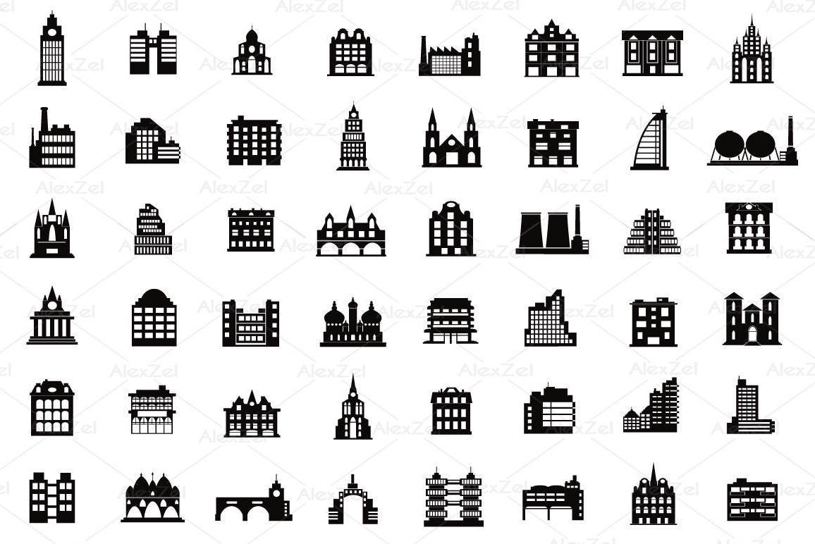 Collage Buildings Svg Building Svg Silhouette Svg Png City - Etsy
