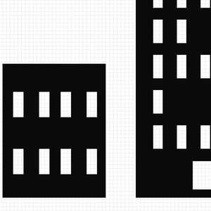 Superhero Buildings Block Clipart and Landscape Set Silhouette City ...