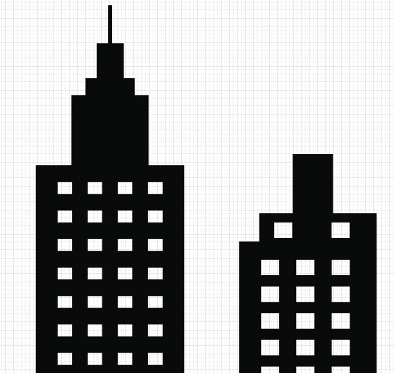 Skyline City Clipart Superhero Buildings Block Clipart and - Etsy