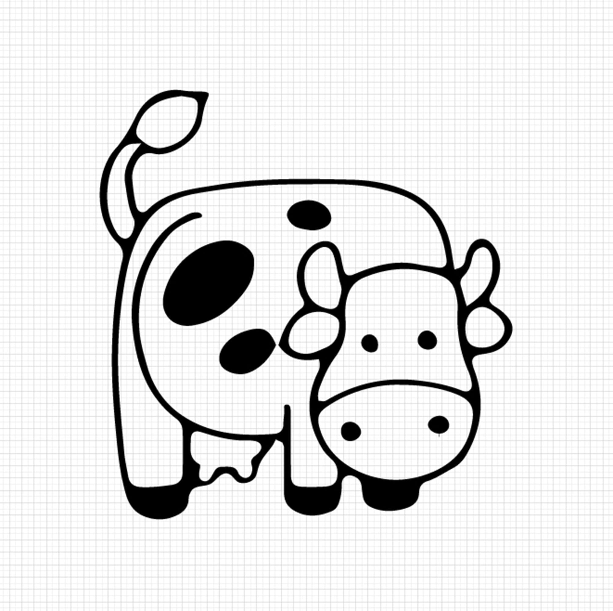 Cute Cow Silhouette Transparent Background of a Cute Cow - Etsy UK