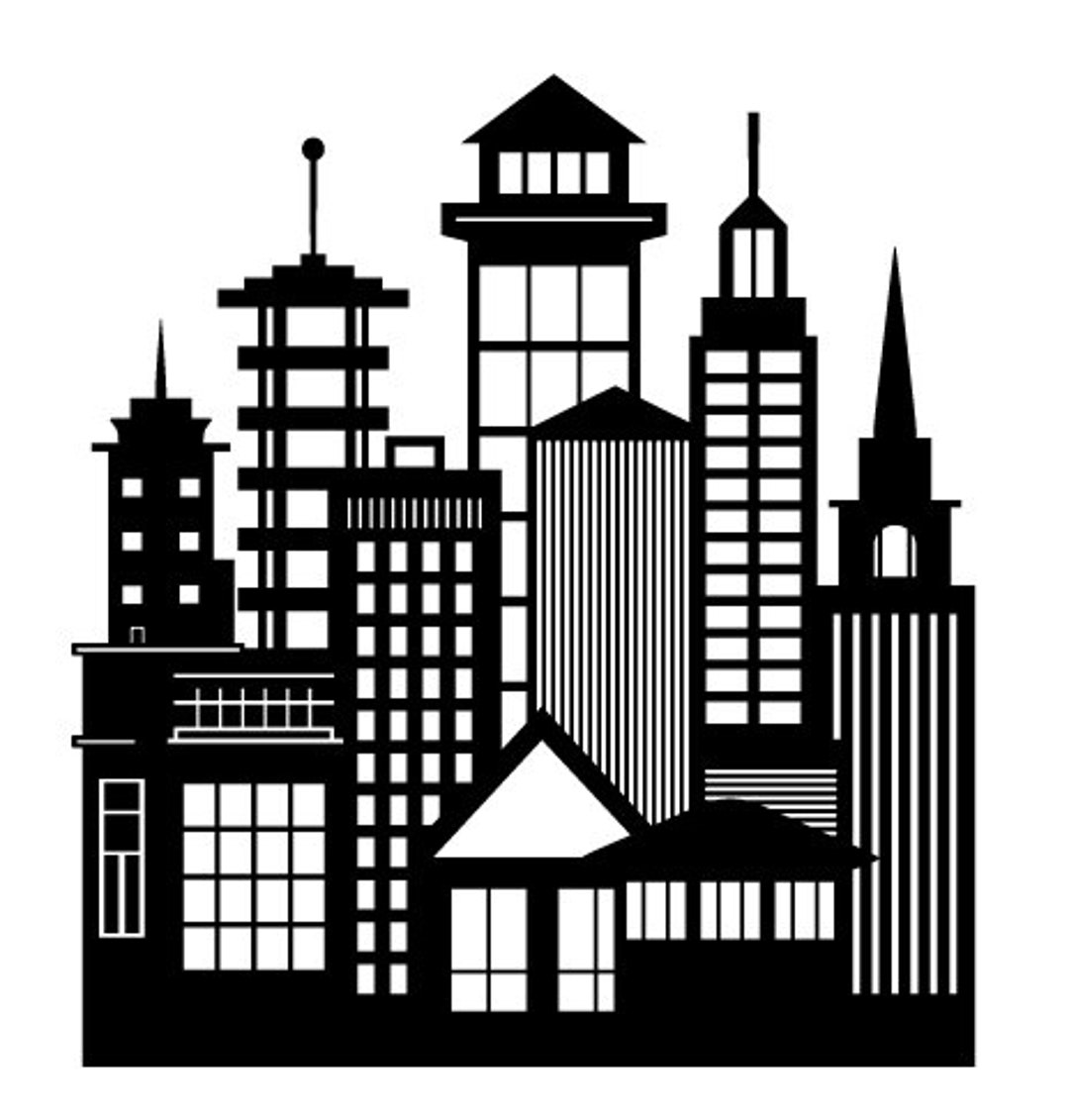City Buildings Silhouette of a City Buildings Clipart Silhouette ...