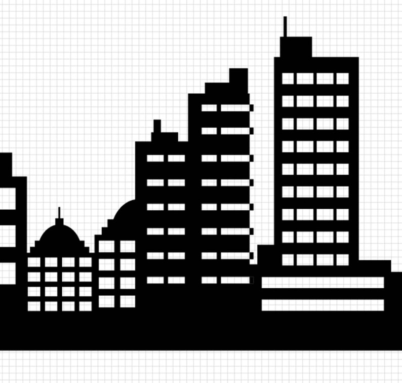 Superhero Buildings Block Clipart and Skyline City Buildings - Etsy