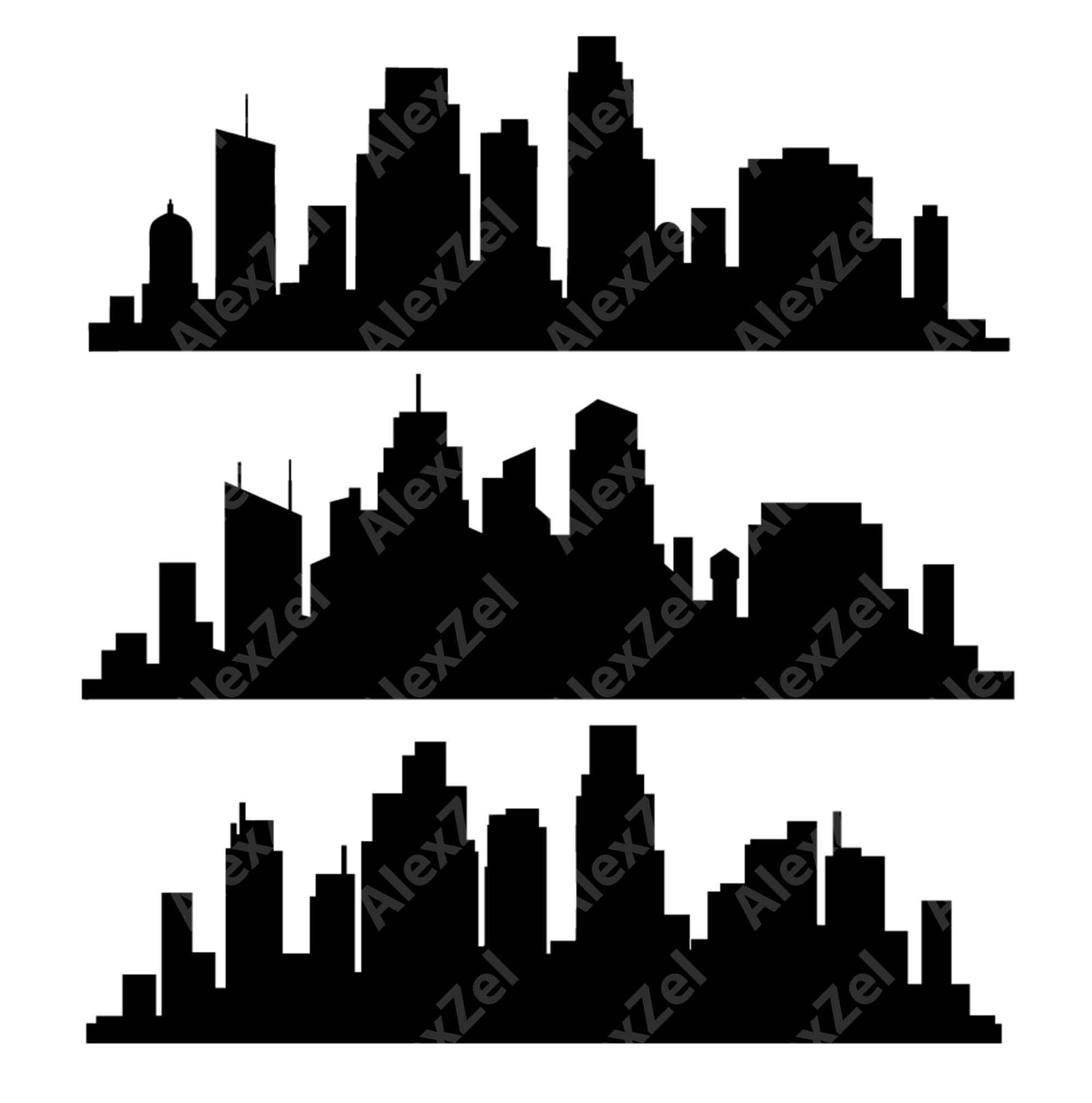 Skyline City Clipart Superhero Buildings Block Clipart and - Etsy