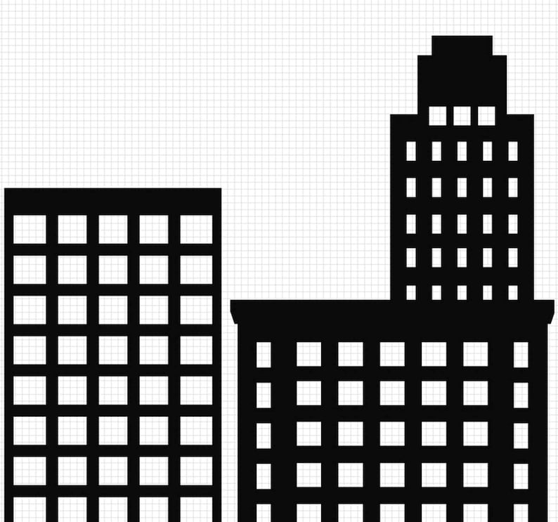 Superhero Buildings Block Clipart and Skyline City Buildings - Etsy