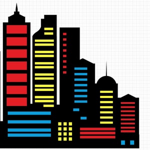 Superhero City Skyline Landscape, 7.8*5.4 Feet,superhero Buildings ...