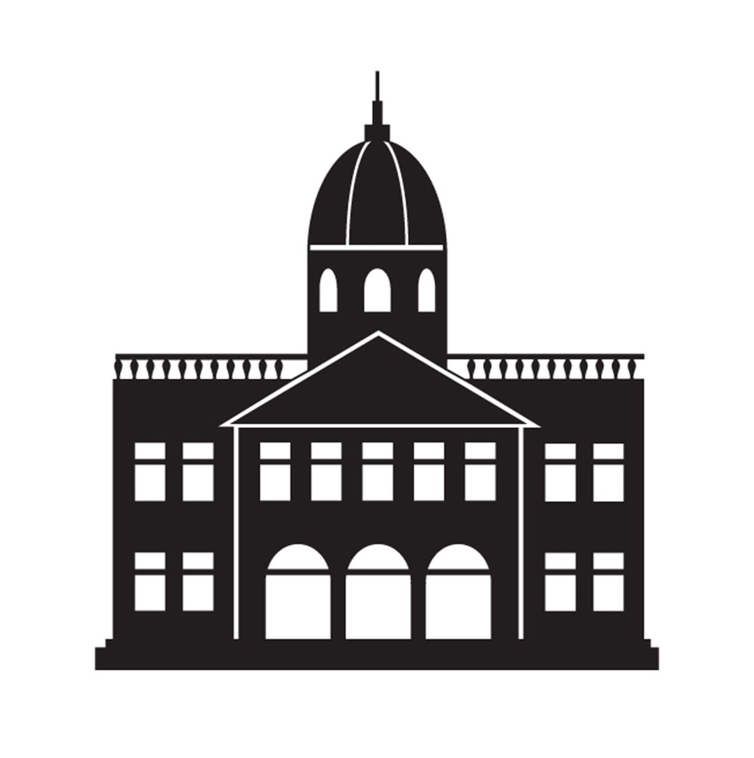 City Hall Building Silhouette Transparent Background of a City Hall ...