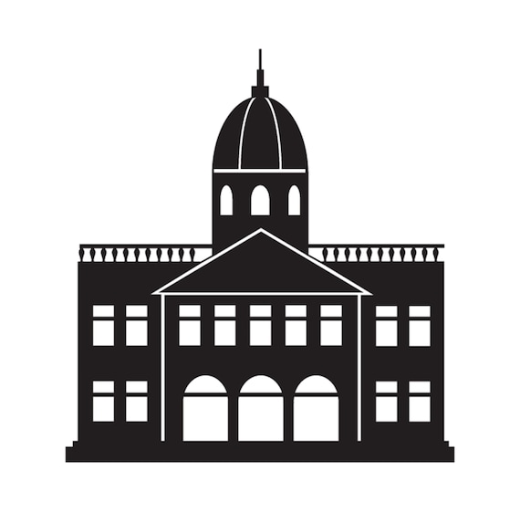 City Hall Building Silhouette Transparent Background of a City | Etsy