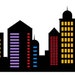 City Skyline Clipart, Superhero Buildings, and Building City Silhouette ...