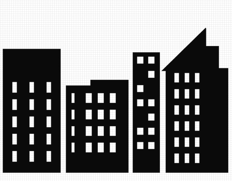 Skyline City Clipart Superhero Buildings Block Clipart and - Etsy