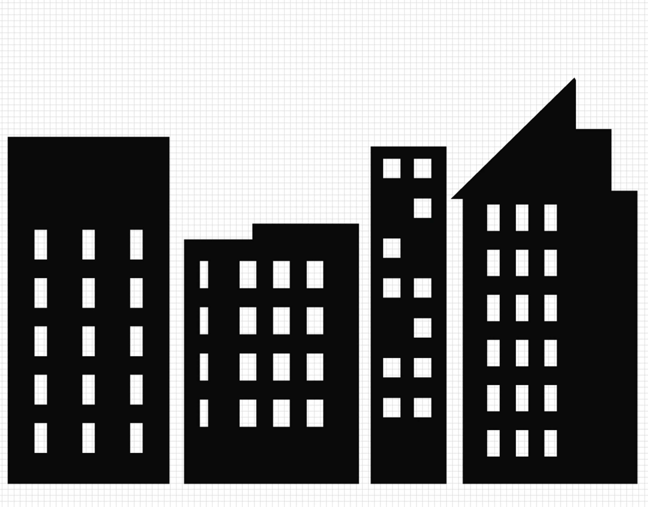 Skyline City Clipart Superhero Buildings Block Clipart and - Etsy UK