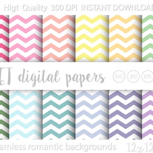 Zigzag Digital Papers Printable, Pink, White, Blush Zigzag, Weddings ...