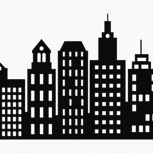 Superhero Buildings Block Clipart and Skyline City Buildings PNG City ...