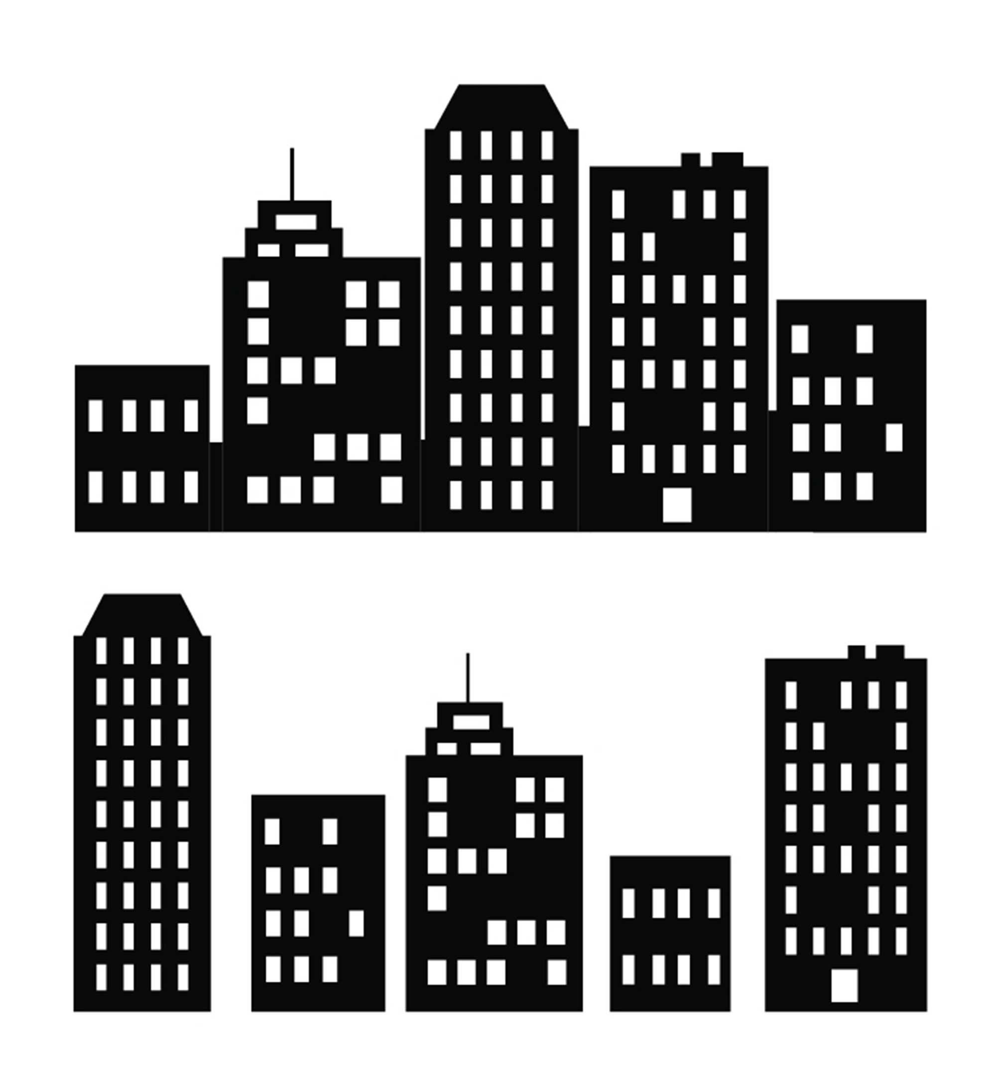 Superhero Buildings Block Clipart and Landscape Set Silhouette - Etsy ...