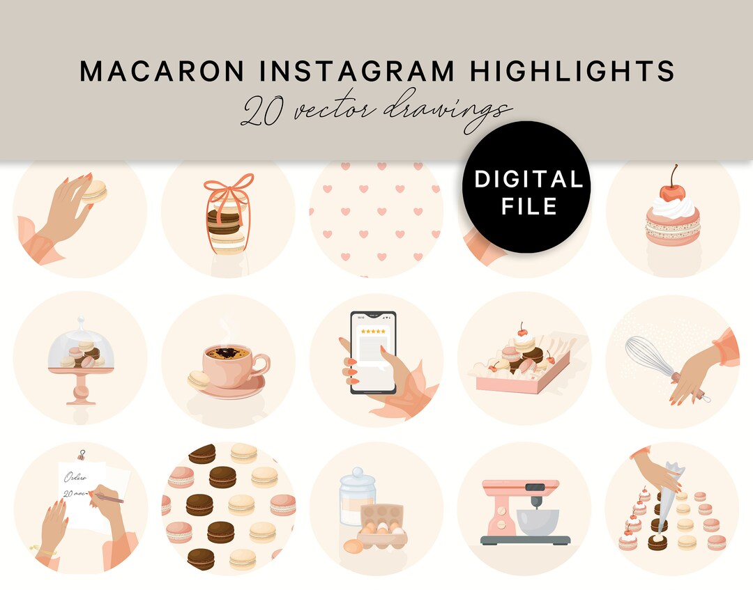 Macaron Instagram Highlight Icons, Baking Instagram Highlight Cover ...