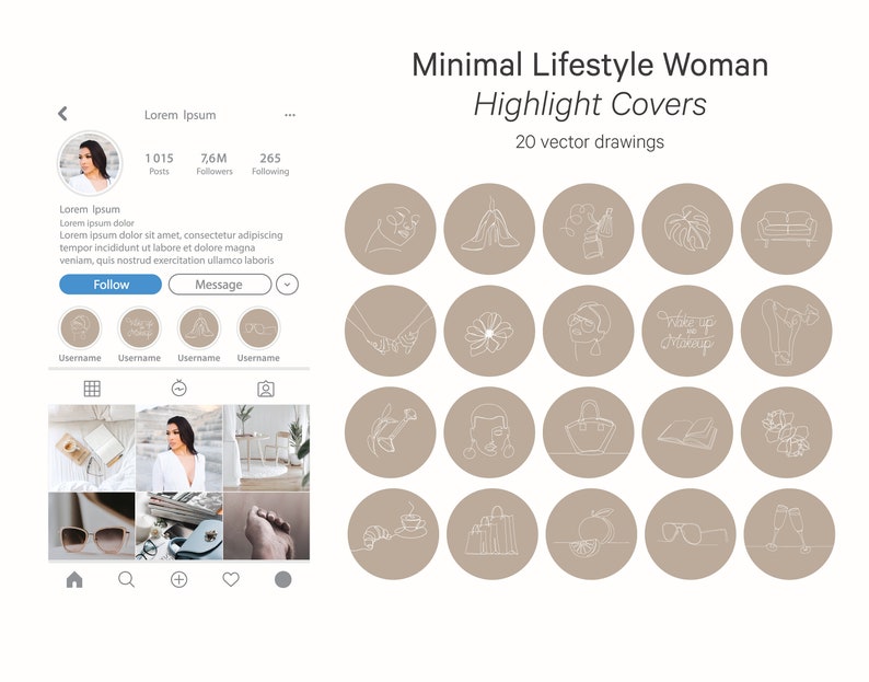 Minimal Instagram Highlight Icons, Instagram Highlight Covers, Minimal ...