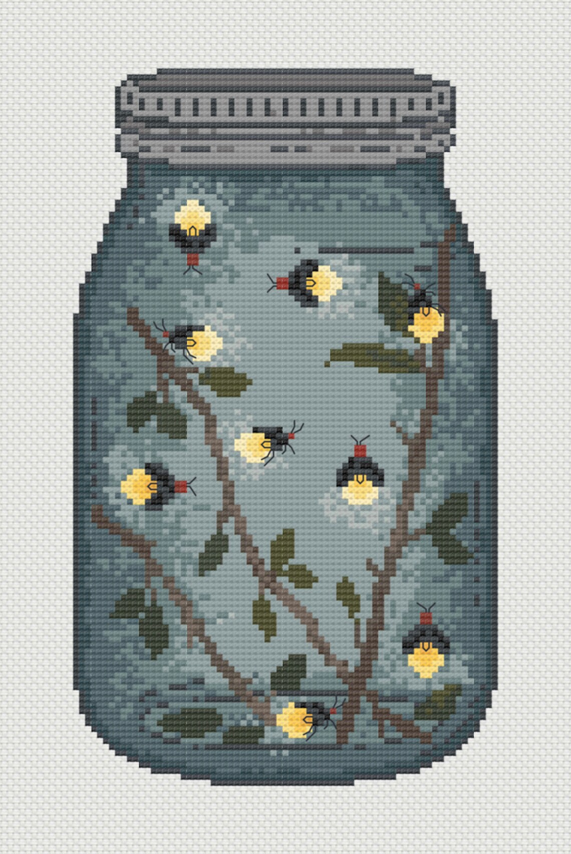 Firefly Cross Stitch, Oval Cross Stitch, Moth Cross Stitch, Nature ...