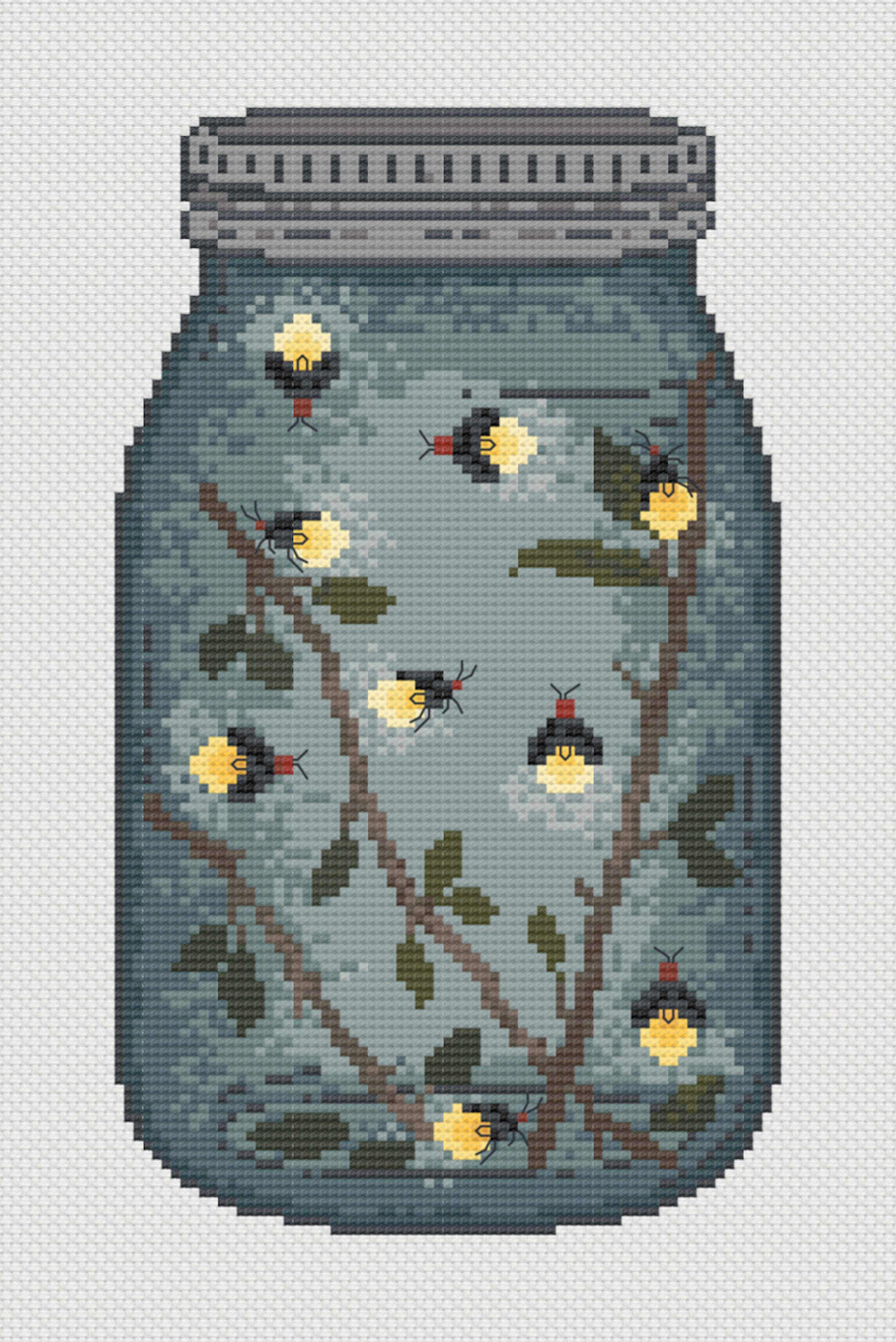 Firefly Cross Stitch, Oval Cross Stitch, Moth Cross Stitch, Nature ...
