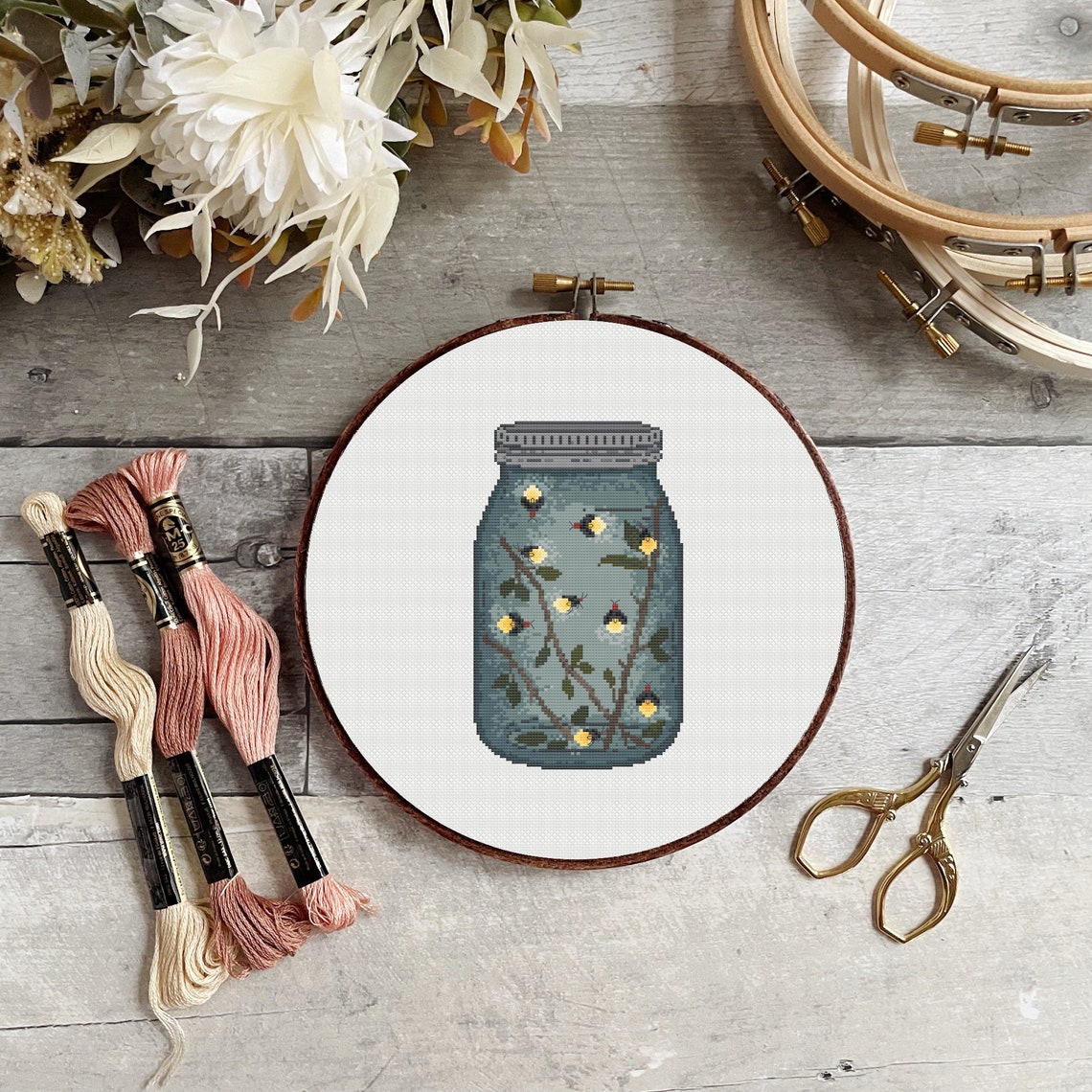 Firefly Cross Stitch, Oval Cross Stitch, Moth Cross Stitch, Nature ...
