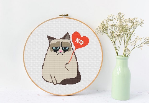 Snarky Cross Stitch Meme Cross Stitch Fat Cat Cross Stitch - Etsy
