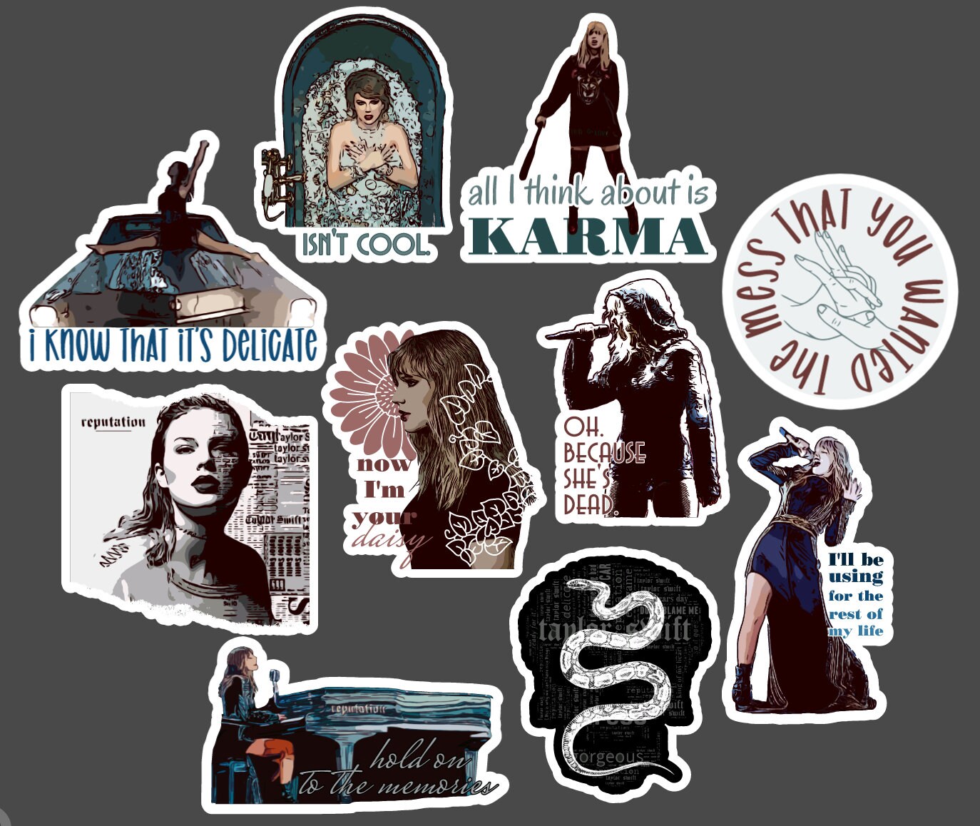 Taylor Sticker Pack Rep Waterproof Vinyl Stickers - Etsy