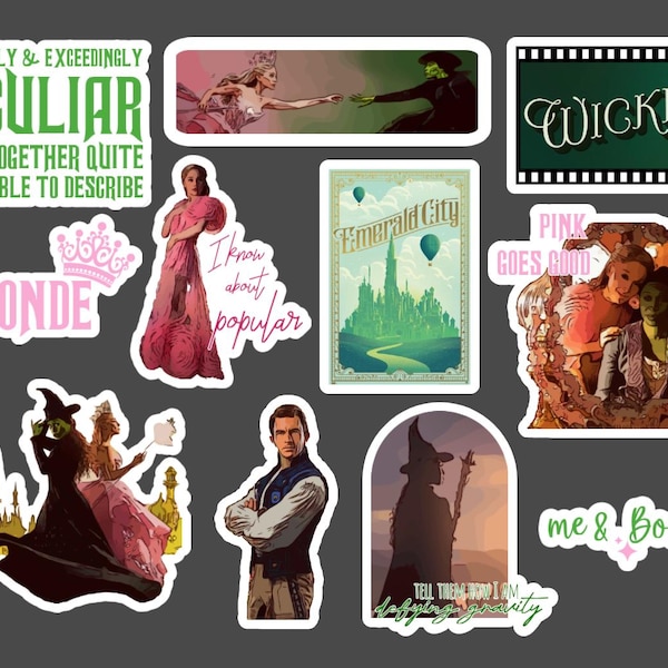 Wicked Movie Stickers - Etsy