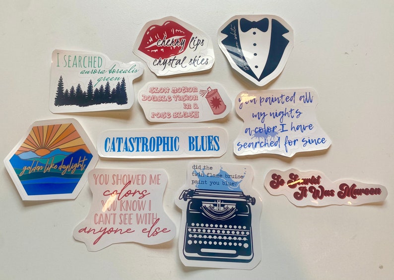 Taylor Sticker Pack Colors Waterproof Vinyl Stickers - Etsy