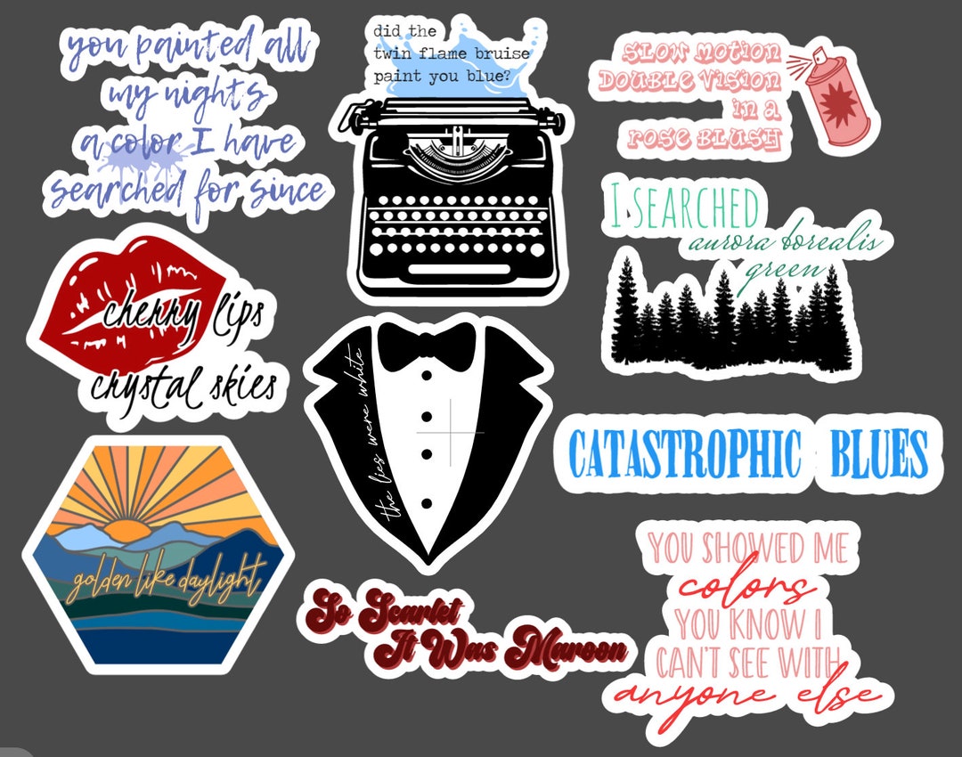 Taylor Sticker Pack | Colors Waterproof Vinyl Stickers - Etsy