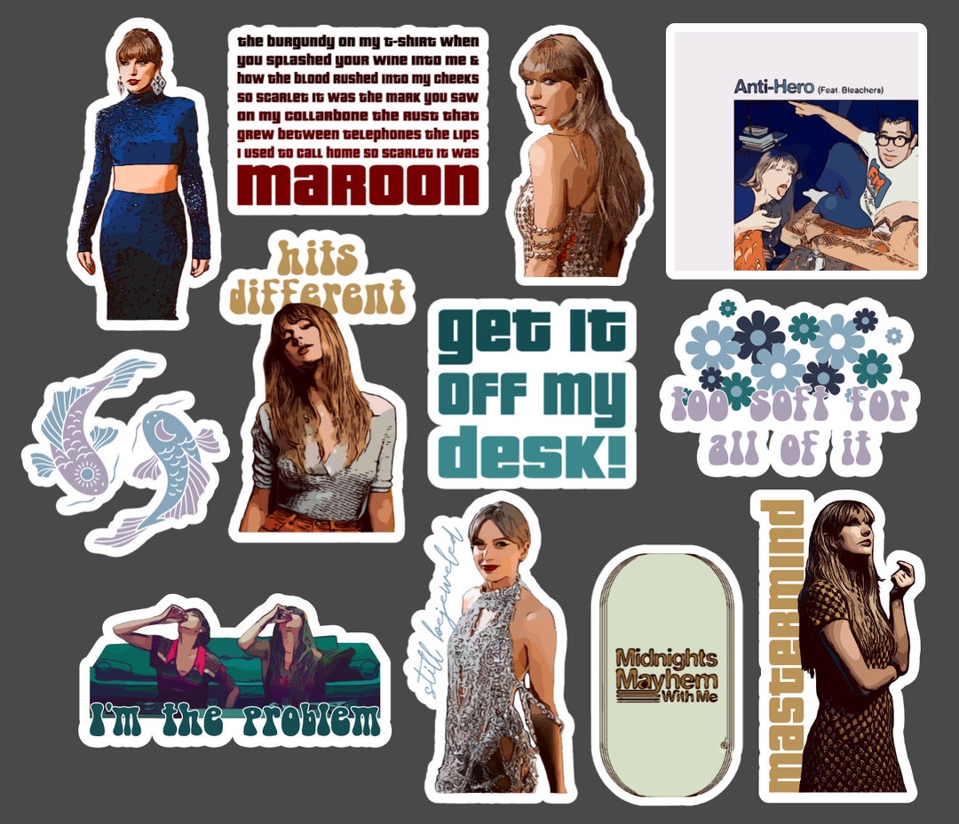 Taylor Sticker Pack | Midnights Themed BONUS Waterproof Vinyl Stickers ...