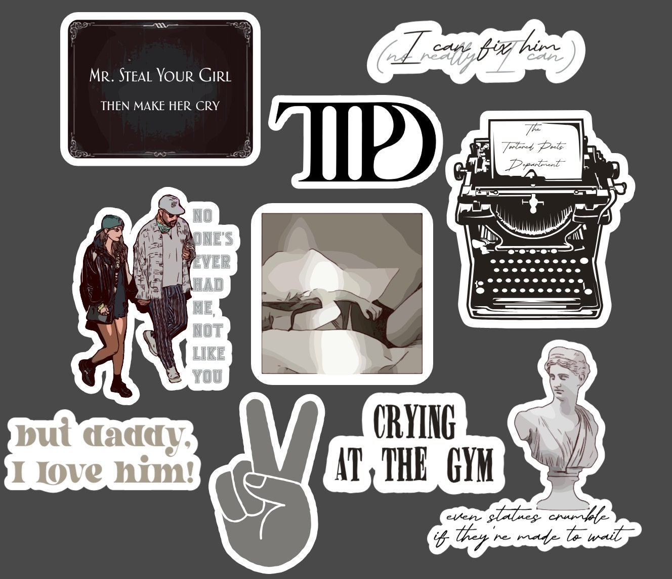 Taylor Sticker Pack Poets Themed Waterproof Vinyl Stickers - Etsy