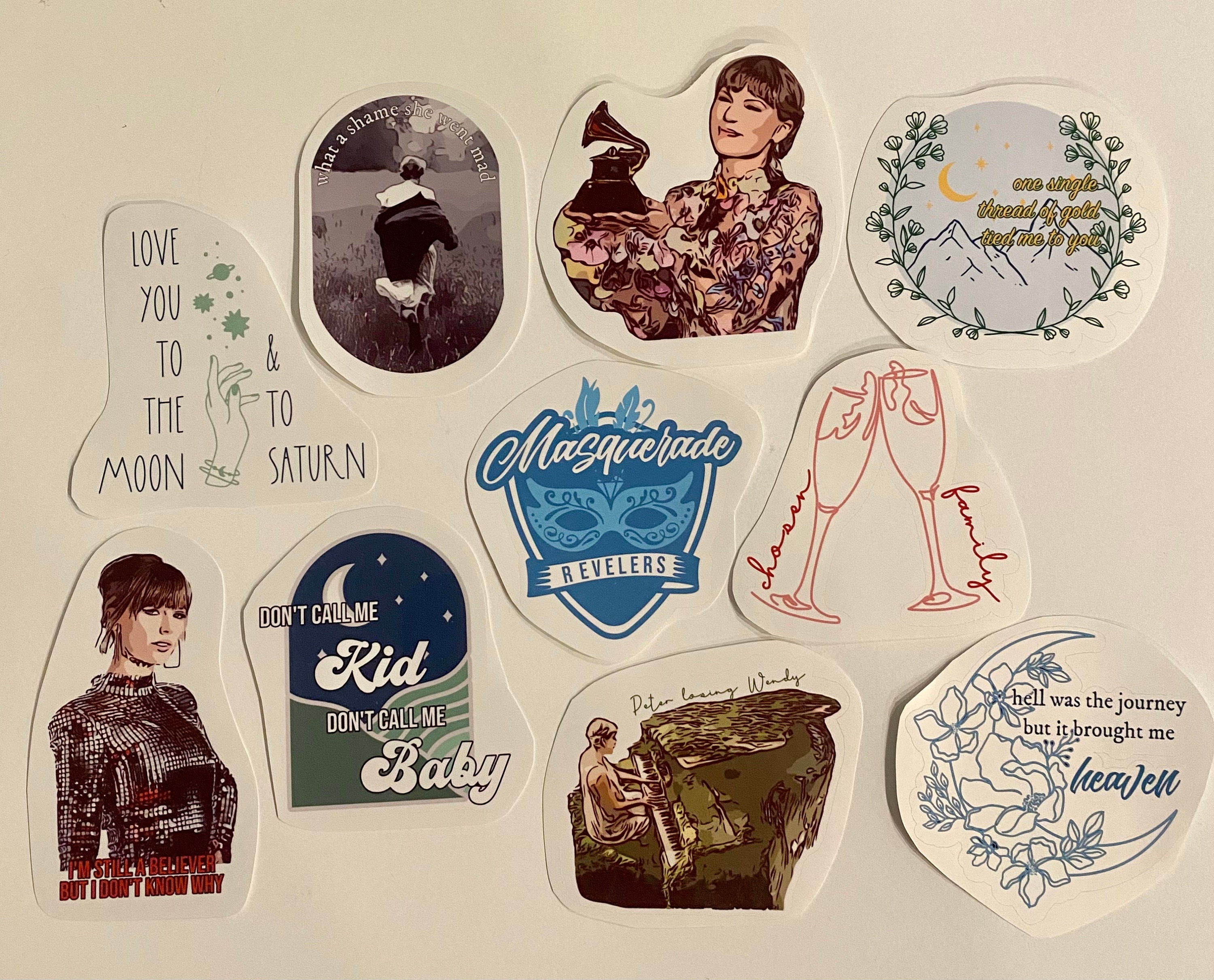 Taylor Sticker Pack Folklore Themed Waterproof Vinyl - Etsy UK