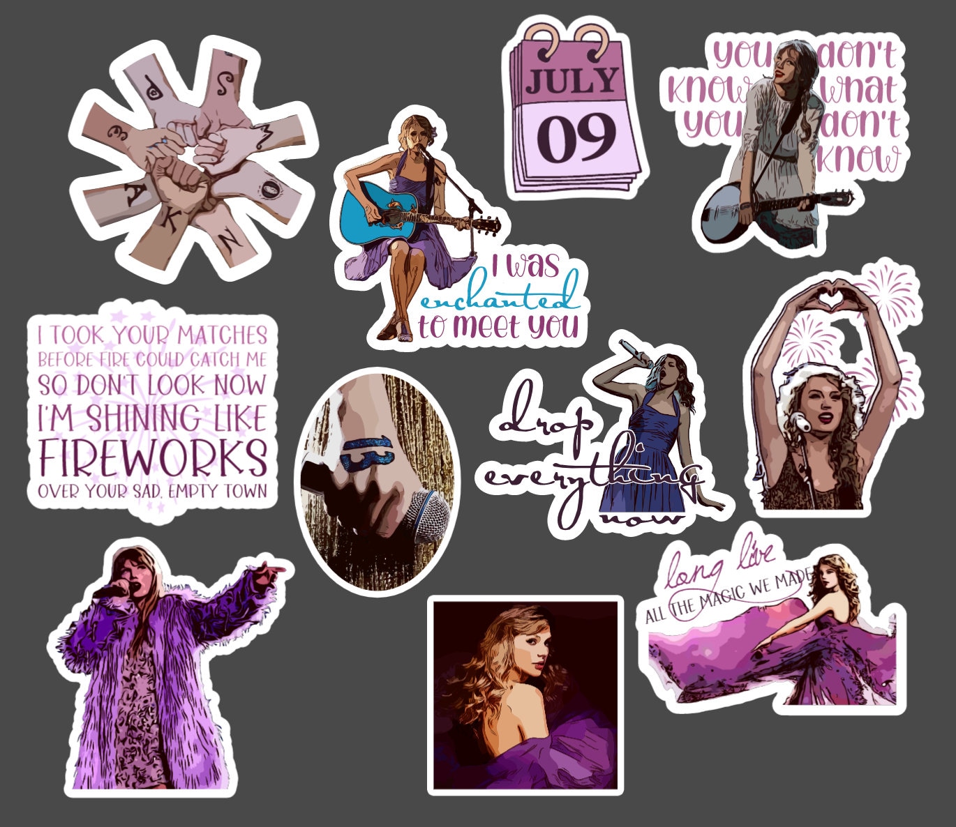 Taylor Sticker Pack Speak Now Themed Waterproof Vinyl Stickers - Etsy