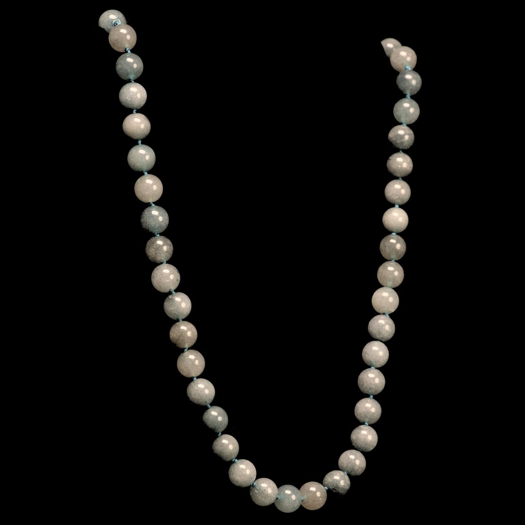 Blue Gray Jade Necklace, Adjustable - Etsy