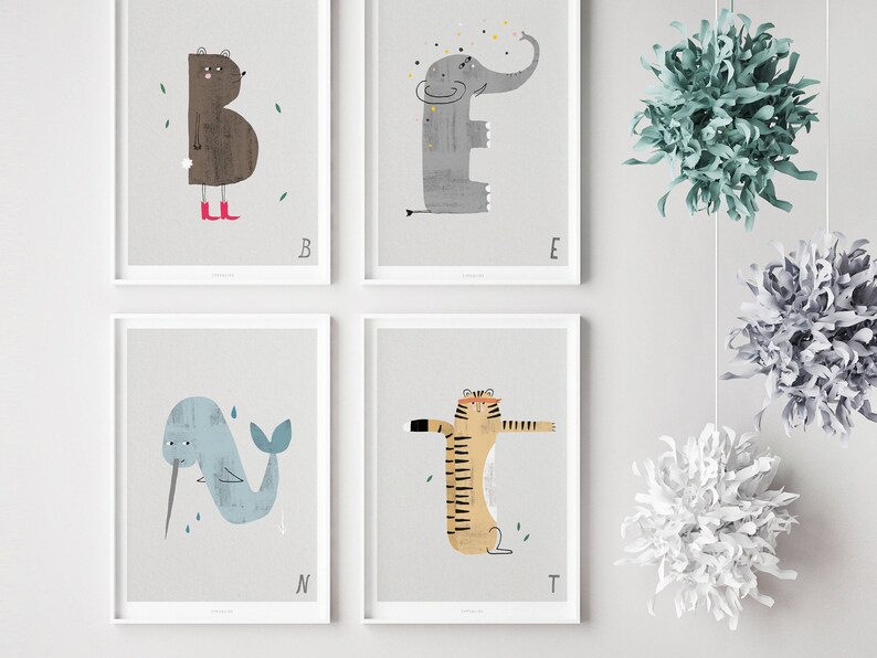 ABC Kids F / Alphabet ABC Poster Animal Alphabet Letter | Etsy