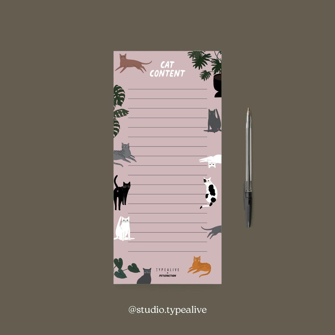 Notepad "narrow" / Petisfaction "cats" / Notepad With Cute Cats, Weekly ...