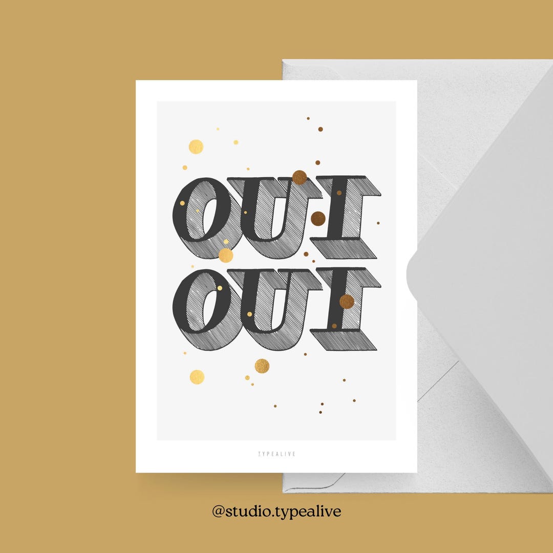 Postcard / OUI OUI / Funny and Beautiful Greeting Card With Saying ...