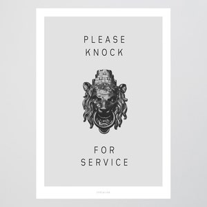 Poster Mural / Please Knock / Door Knocker, Lion, Living Room ...