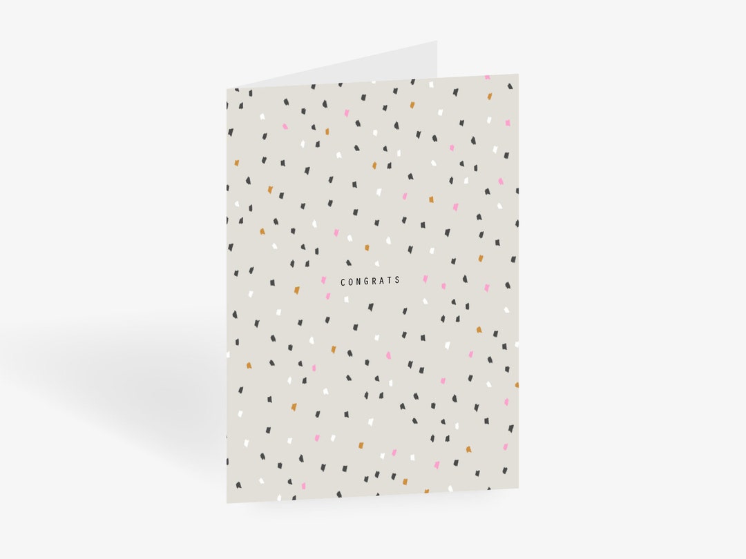 Greeting Card / CONGRATS / Greeting Cards Set With Envelope, Folding ...
